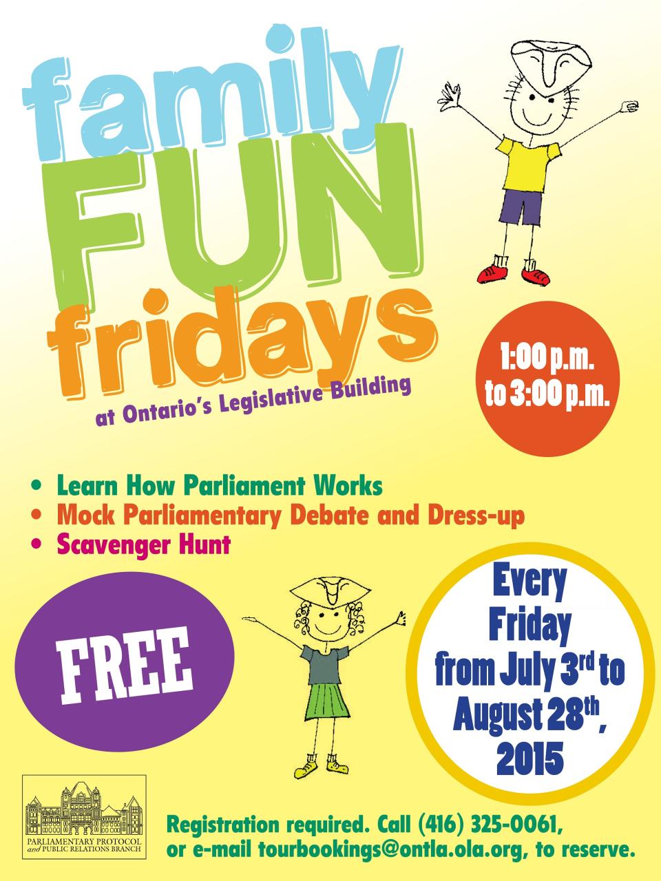 Family Fun Fridays | Legislative Assembly of Ontario